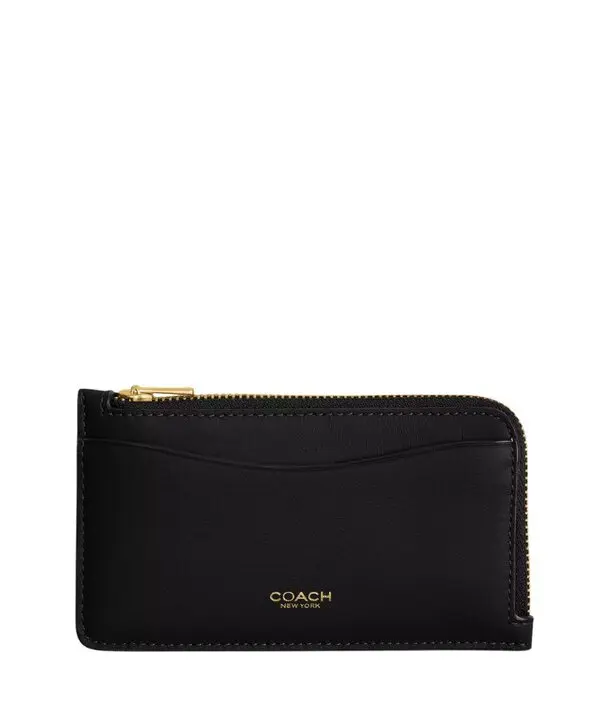 COACH New York Zip Card Case - Brass/black