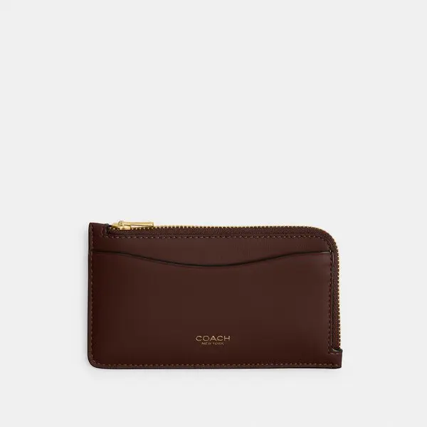 COACH New York Zip Card Case - Brass/maple