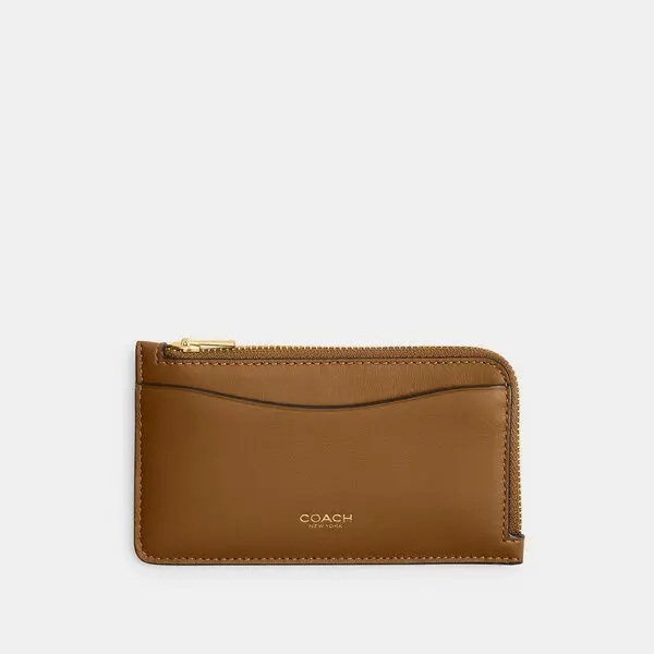 COACH New York Zip Card Case - Brass/muted Olive