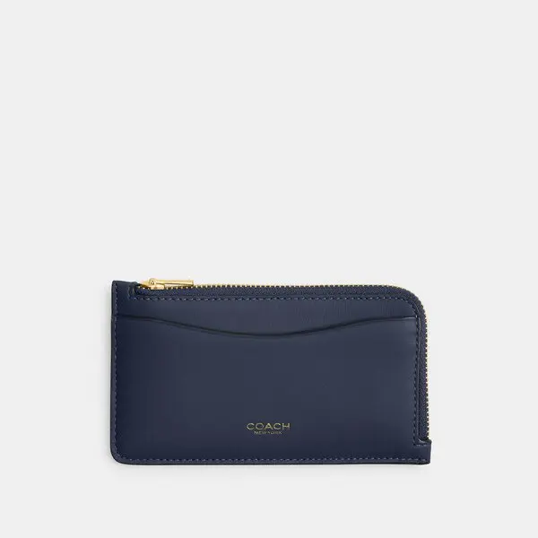 Coach New York Zip Card Case - Brass/navy