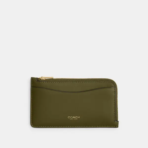 Coach New York Zip Card Case - Brass/olive