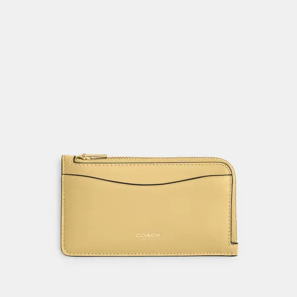 COACH New York Zip Card Case - Brass/vanilla