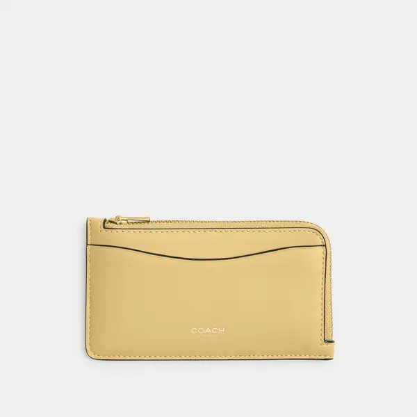 COACH New York Zip Card Case - Brass/vanilla