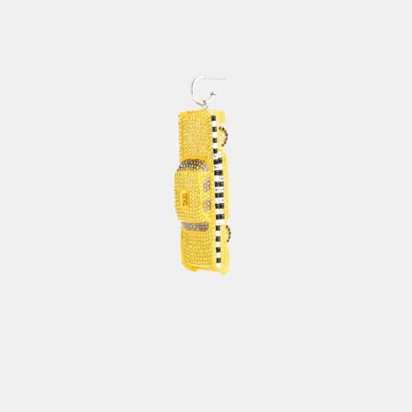 COACH® Pavé Taxi Cab Single Earring - Silver/yellow