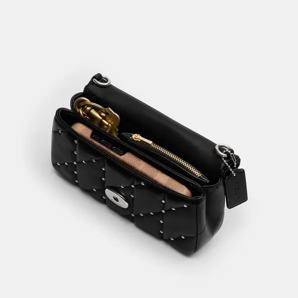 COACH Tabby Crossbody Wristlet With Pillow Quilting And Crystal Rivets