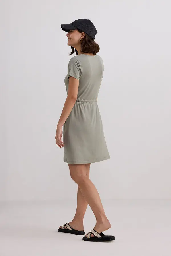 drawstring t shirt dress McQueen Mixed-Media Drawstring T-Shirt Dress