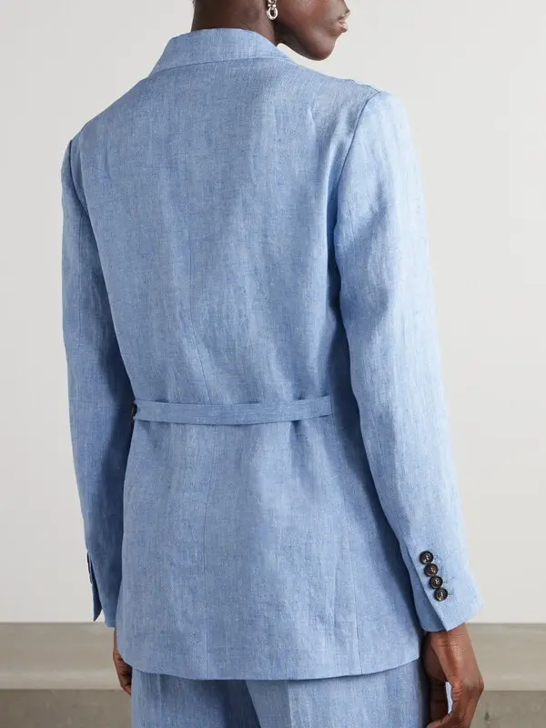 Brunello Cucinelli Linen-blend Blazer - Blue