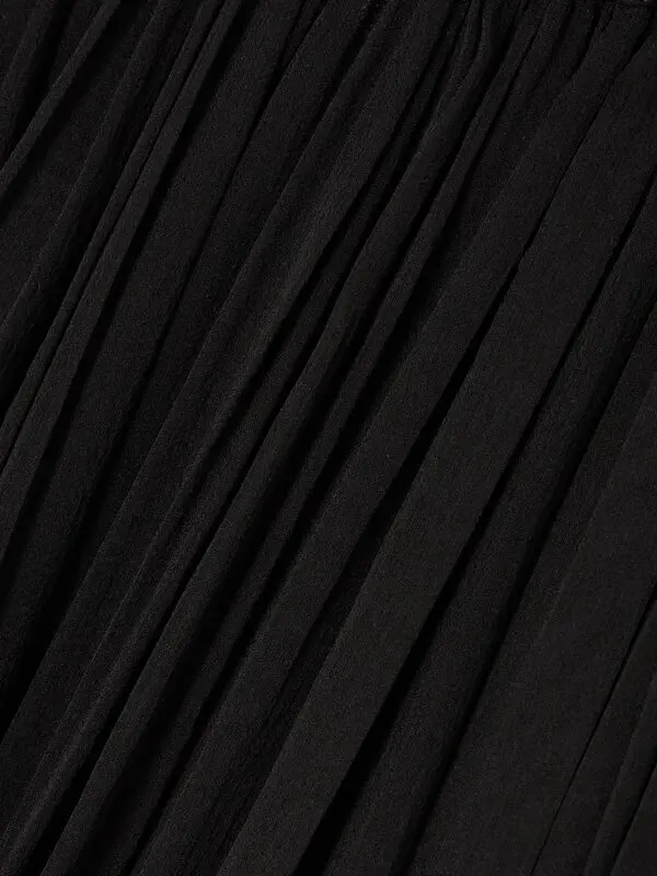 Saint Laurent Tiered Gathered Silk-chiffon Maxi Skirt - Black