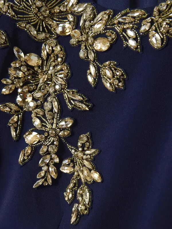 Jenny Packham Embellished Crepe Jumpsuit