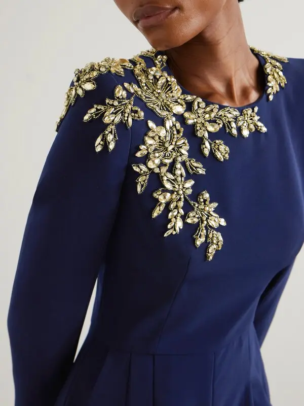 Jenny Packham Embellished Crepe Jumpsuit