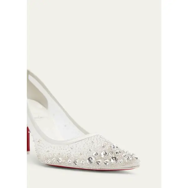 CHRISTIAN LOUBOUTIN Miss Z Embellished Pumps - Ivory