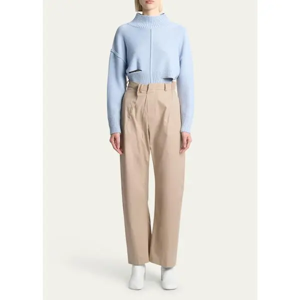 MAISON MARGIELA Cotton Twill Asymmetric Pants