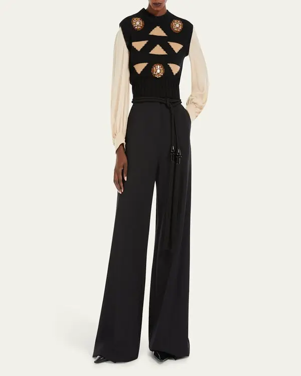 Max Mara Circolo Wide Leg Jersey Trousers