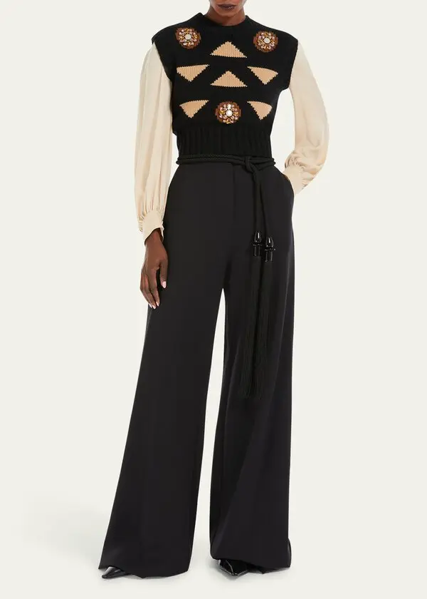 Max Mara Circolo Wide Leg Jersey Trousers