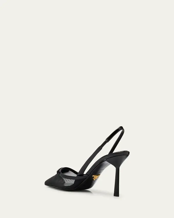 Prada Rete Nylon Mesh Slingback Pumps