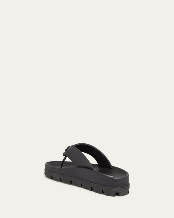 Prada Rubber Thong Slide Sandals - Nero