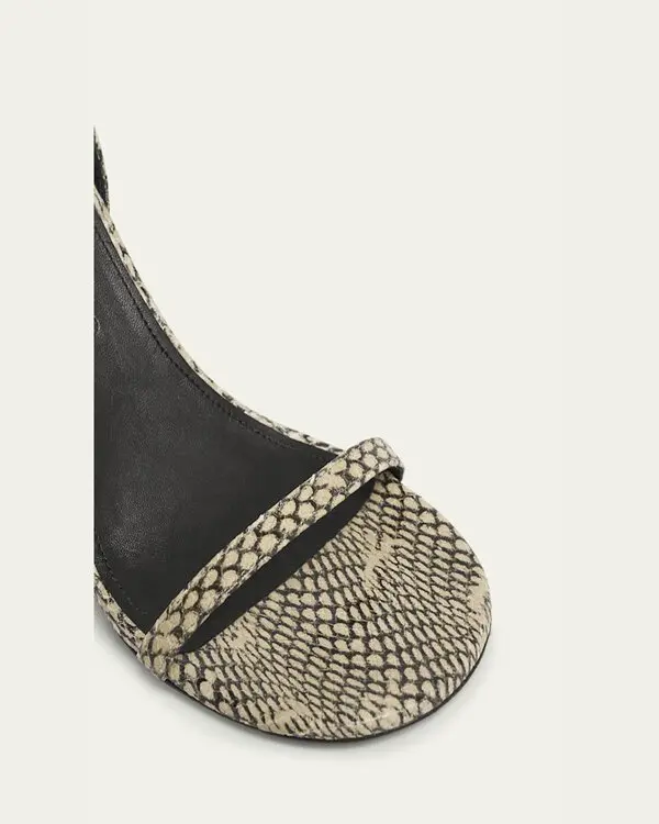 Jacquemus The Bisou Snake-embossed Sandals - Beige