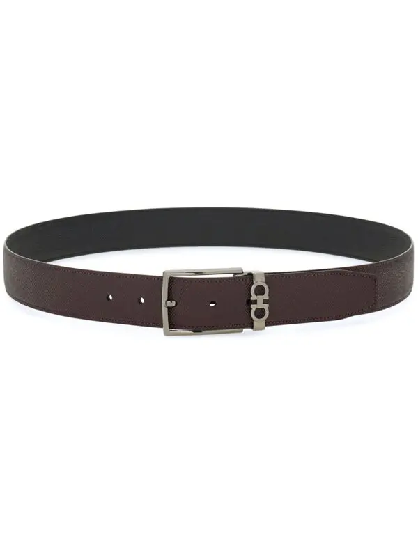 FERRAGAMO Reversible Leather Belt - Brown