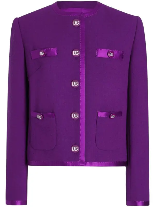 Dolce & Gabbana Satin-trim Blazer - Purple
