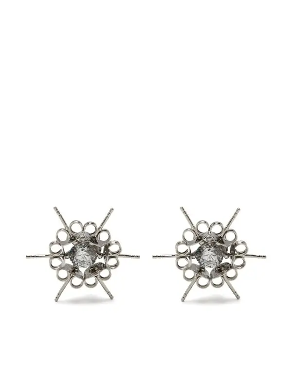 D'HEYGERE Ball Pompadour Earrings - Silver