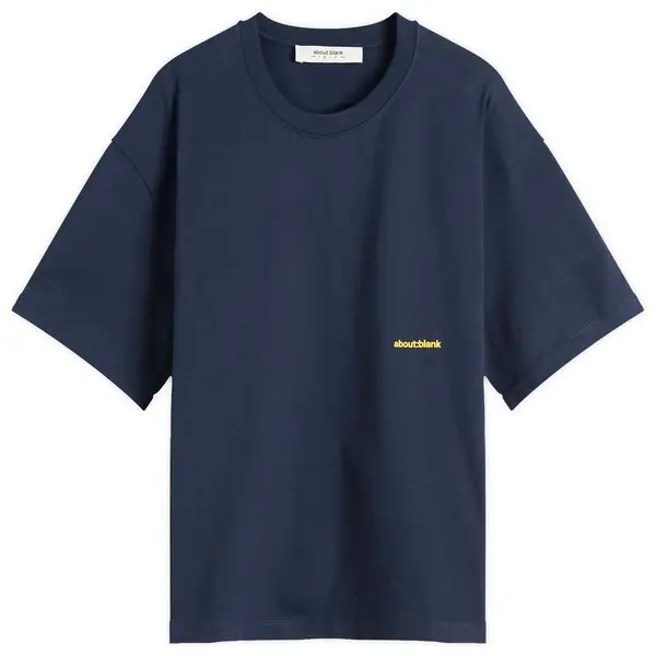 ABOUT:BLANK Box Logo T-shirt - Navy/yellow
