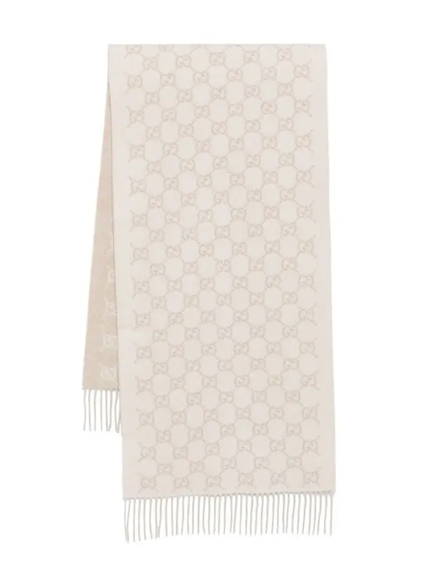 Gucci Gg Cashmere Scarf - Neutrals