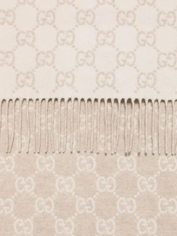 Gucci Gg Cashmere Scarf - Neutrals