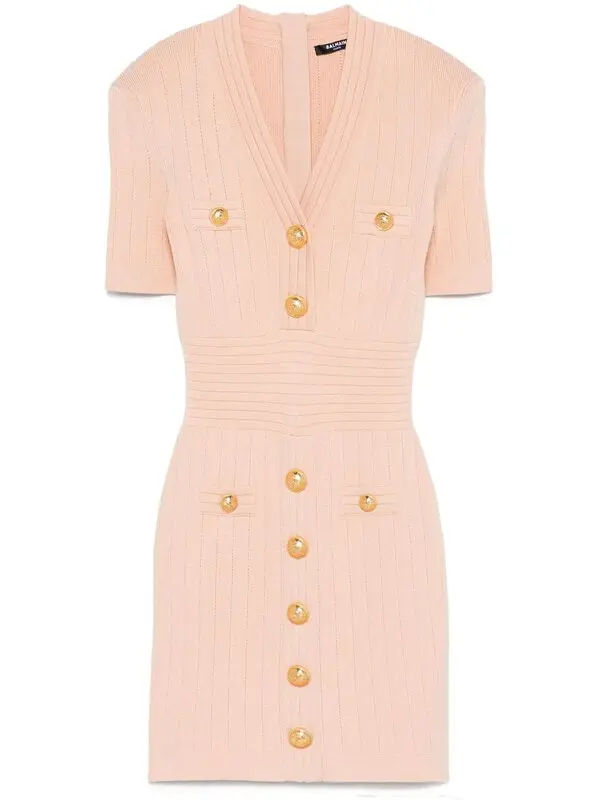 Balmain Knitted Mini Dress - Neutrals