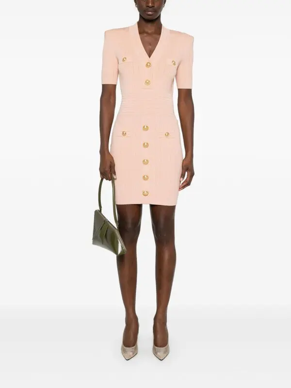 Balmain Knitted Mini Dress - Neutrals