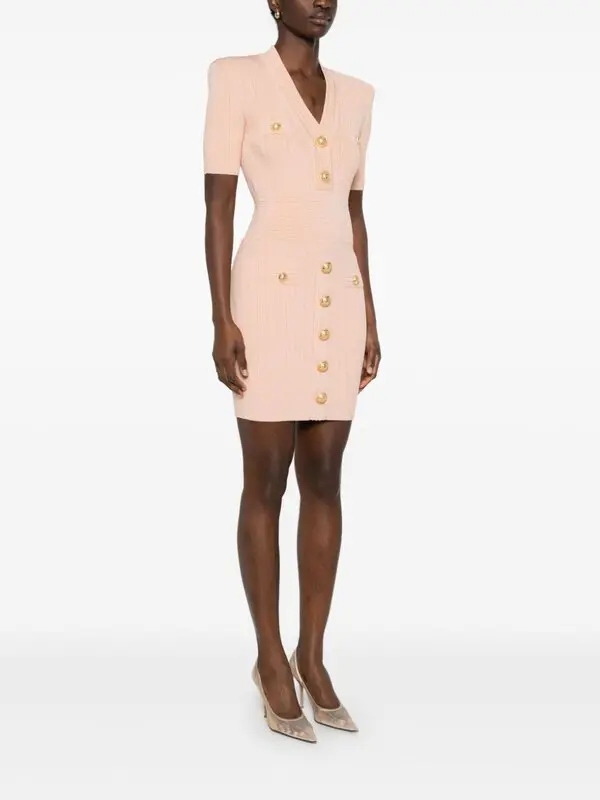 Balmain Knitted Mini Dress - Neutrals