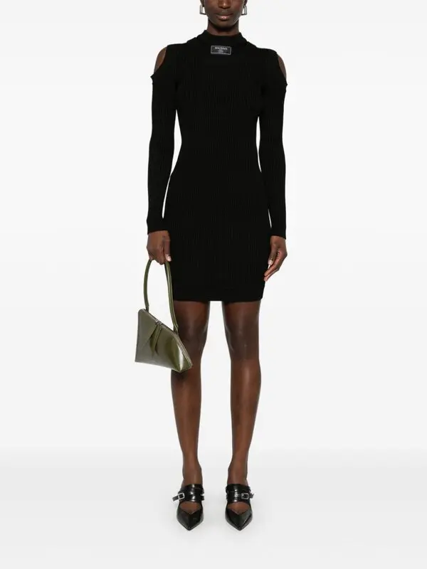 balmain logo mini dress Balmain Printed Mini Dress - Black Dresses, Clothing - BAM112632