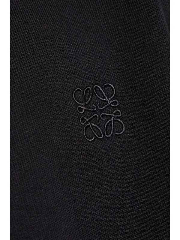 Loewe Anagram Embroidered Hoodie - Black