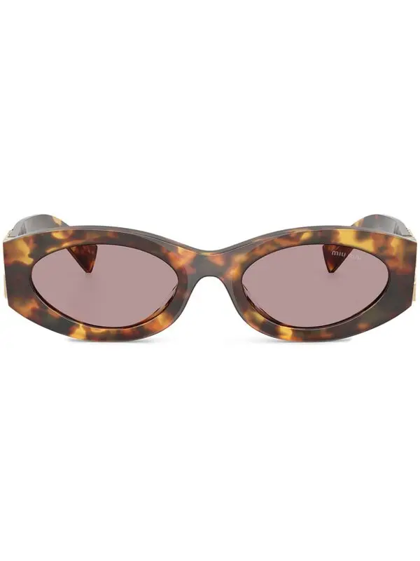 Miu Miu Logo Sunglasses - Brown