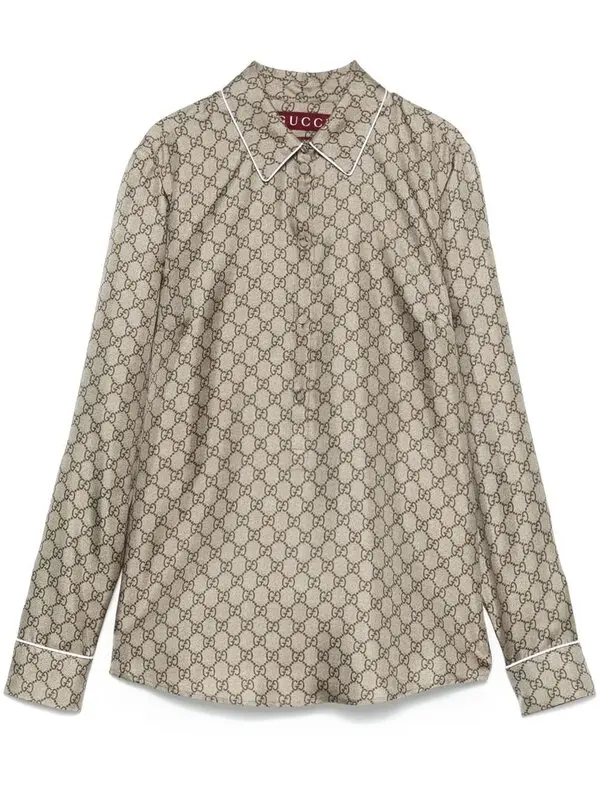 Gucci Gg Monogram Silk Shirt