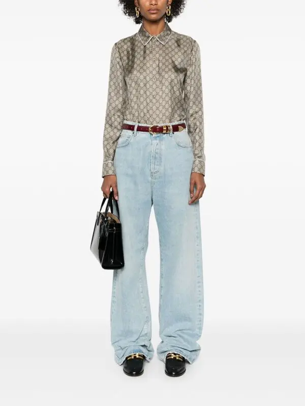 Gucci Gg Monogram Silk Shirt