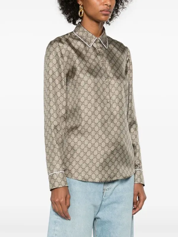 Gucci Gg Monogram Silk Shirt
