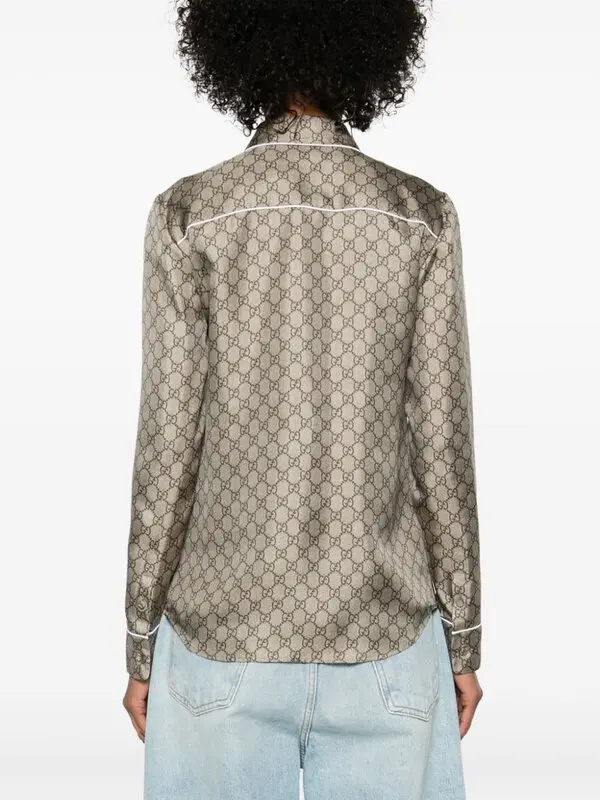Gucci Gg Monogram Silk Shirt