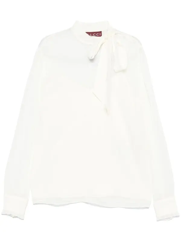 Gucci Silk Georgette Blouse - White