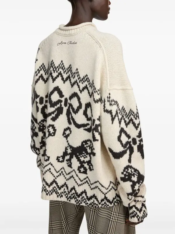 Acne Studios Jacquard Sweater In Neutrals - 49% Off | Editorialist