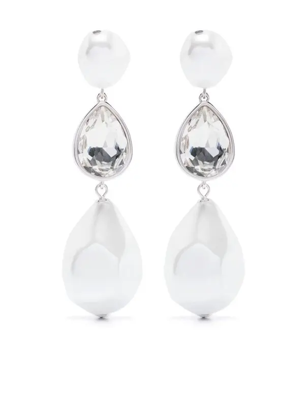 SELF-PORTRAIT Faux-pearl Droplet Earrings - White