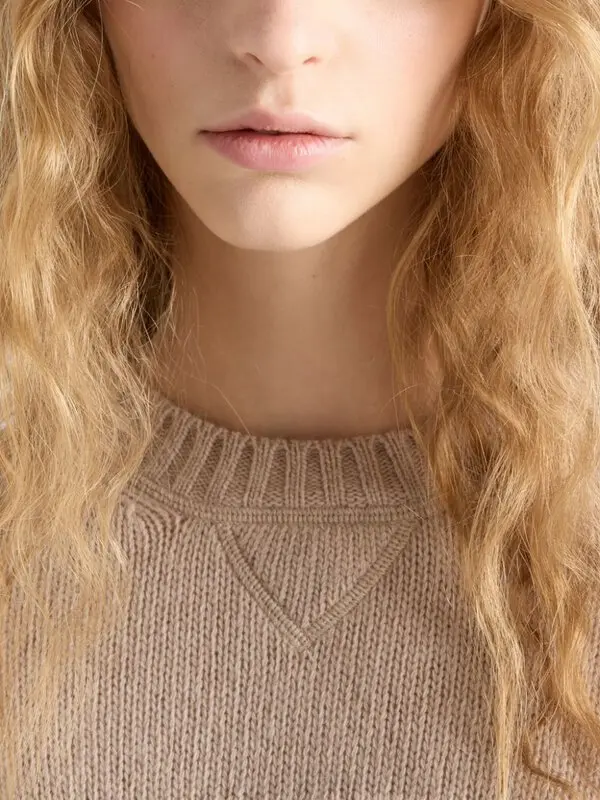 Prada Logo-intarsia Crew-neck Sweater - Neutrals