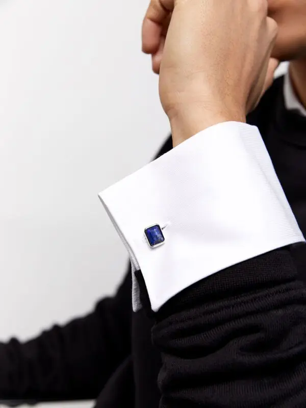 Mateo Emerald Cut Lapis Cufflinks