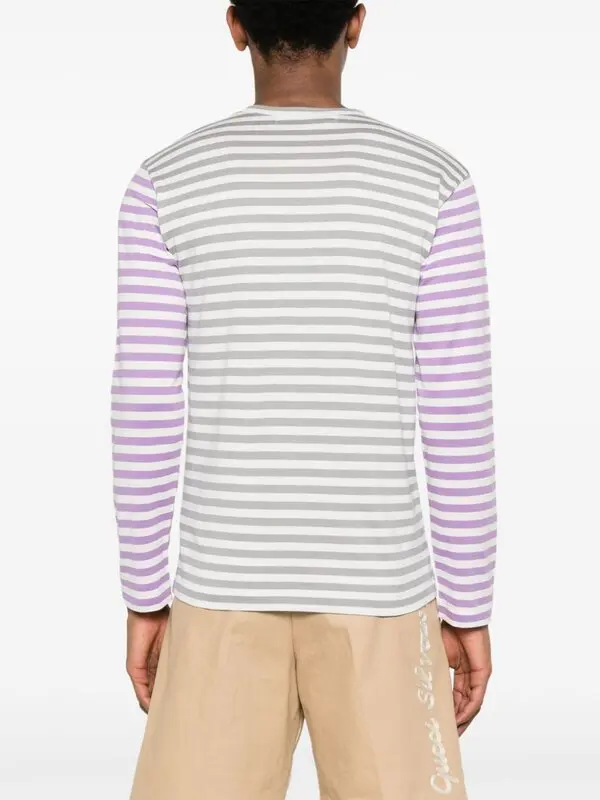 Play Comme Des Garcon Striped T-shirt - Grey