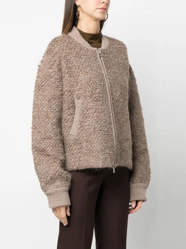 SHERPA Chunky-knit Zip-up Bomber Jacket