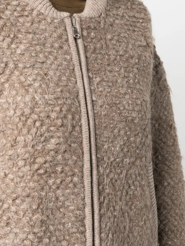 SHERPA Chunky-knit Zip-up Bomber Jacket