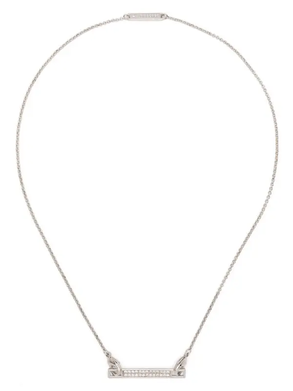 Eddie Borgo Pavé Safety Chain Bar Necklace - Silver