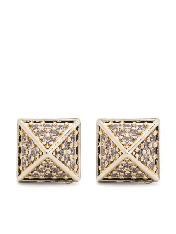 Eddie Borgo Pavé Pyramid Stud Earrings - Gold
