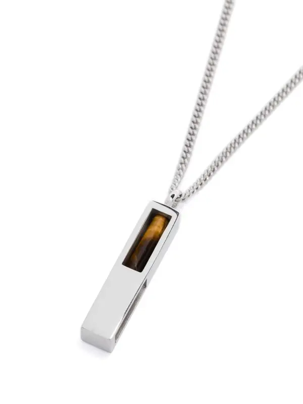 Tom Wood Cube-pendant Tiger Eye Necklace