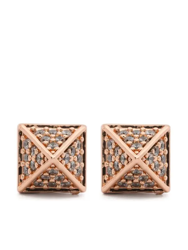 Eddie Borgo Pavé Pyramid Earrings - Pink