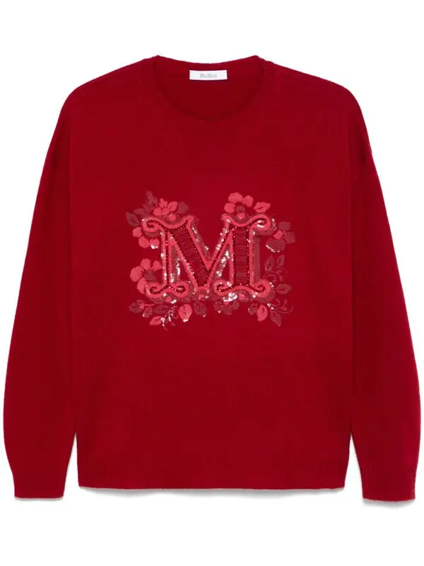 Max Mara Sequin-embellished Sweater - Red